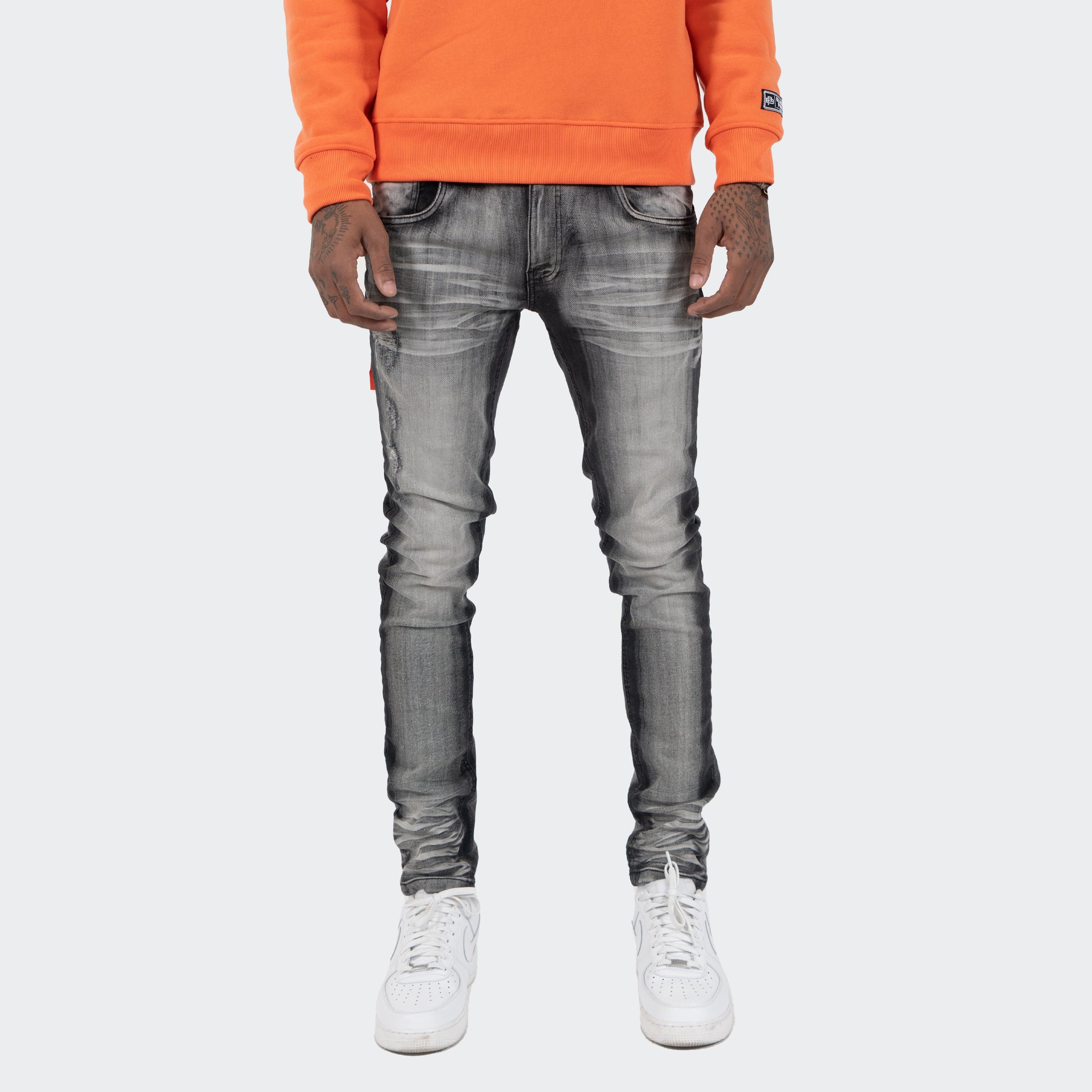 TMTY Augusta Distressed Skinny Jeans Black Wash | Chicago City Sports